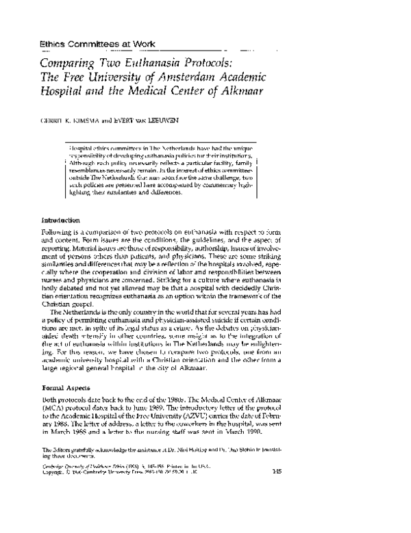 (PDF) Comparing Two Euthanasia Protocols: The Free University of ...