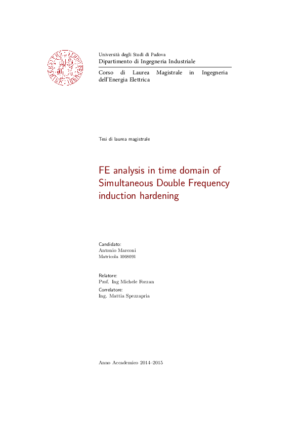 (PDF) FE analysis in time domain of Simultaneous Double Frequency induction hardening | Antonio ...