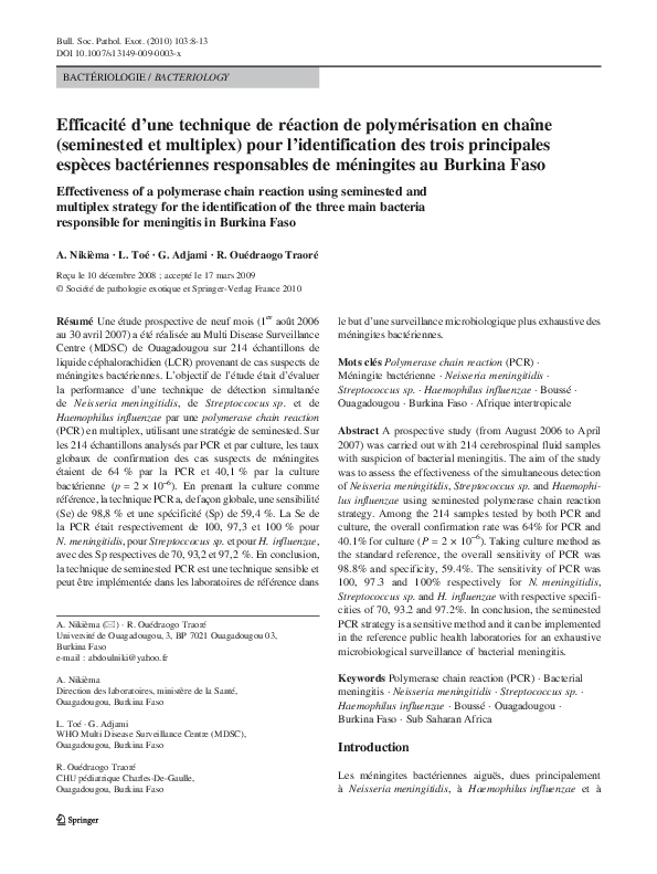 (PDF) [Effectiveness of a polymerase chain reaction using seminested ...