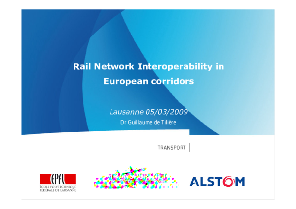 (PDF) Rail network interoperability on European corridors