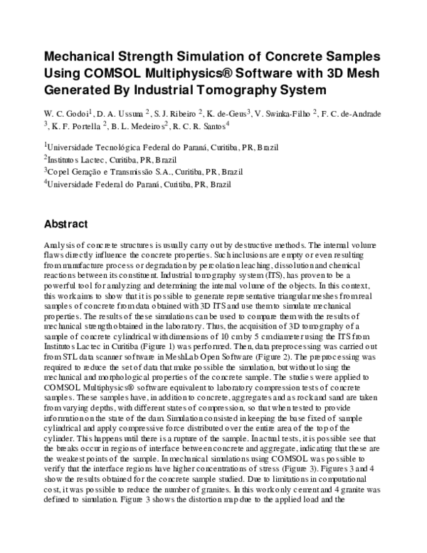 (PDF) Mechanical Strength Simulation of Concrete Samples Using COMSOL ...