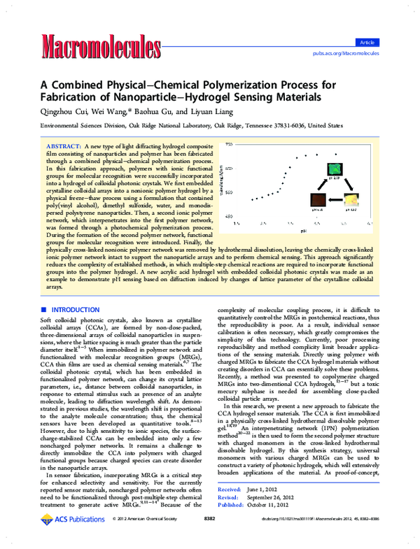 (PDF) A Combined Physical–Chemical Polymerization Process for ...