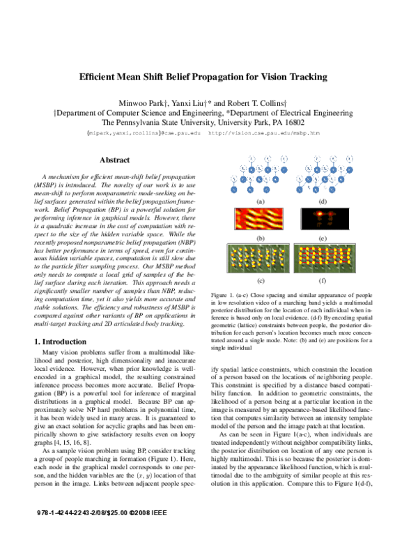 (PDF) Efficient mean shift belief propagation for vision tracking
