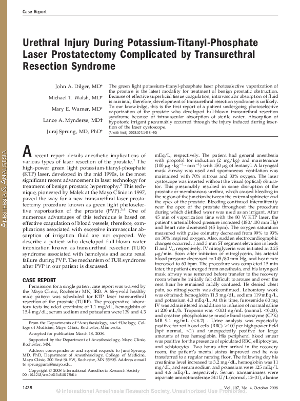 (PDF) Urethral Injury During Potassium-Titanyl-Phosphate Laser ...