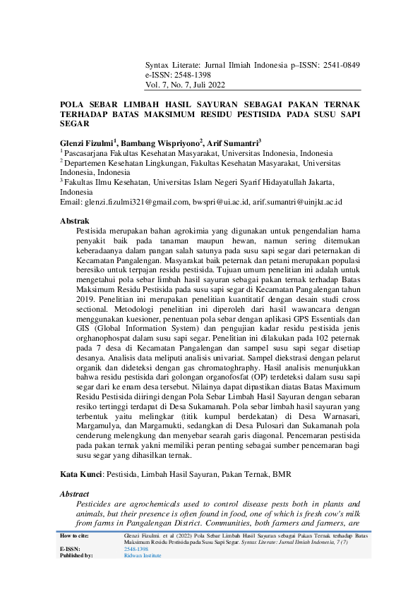 (PDF) Syntax Literate: Jurnal Ilmiah Indonesia p | Glenzi Fizulmi,SKM,MKM - Academia.edu