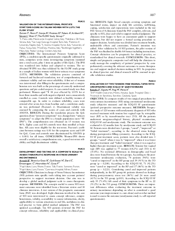 (PDF) PUK32 Validation of the International Prostate Symptoms Score in ...