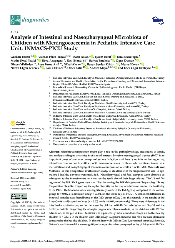 (PDF) Analysis of Intestinal and Nasopharyngeal Microbiota of Children ...
