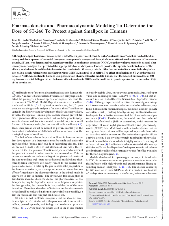 (PDF) Pharmacokinetic and Pharmacodynamic Modeling To Determine the ...