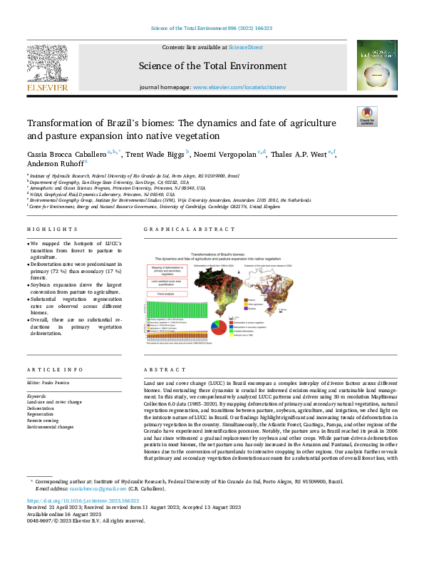 (PDF) Transformation of Brazil's biomes: The dynamics and fate of ...