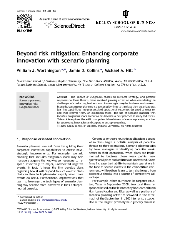 (PDF) Beyond risk mitigation: Enhancing corporate innovation with ...