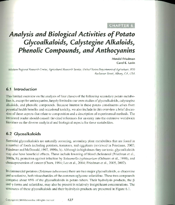 (PDF) Analysis and Biological Activities of Potato Glycoalkaloids ...