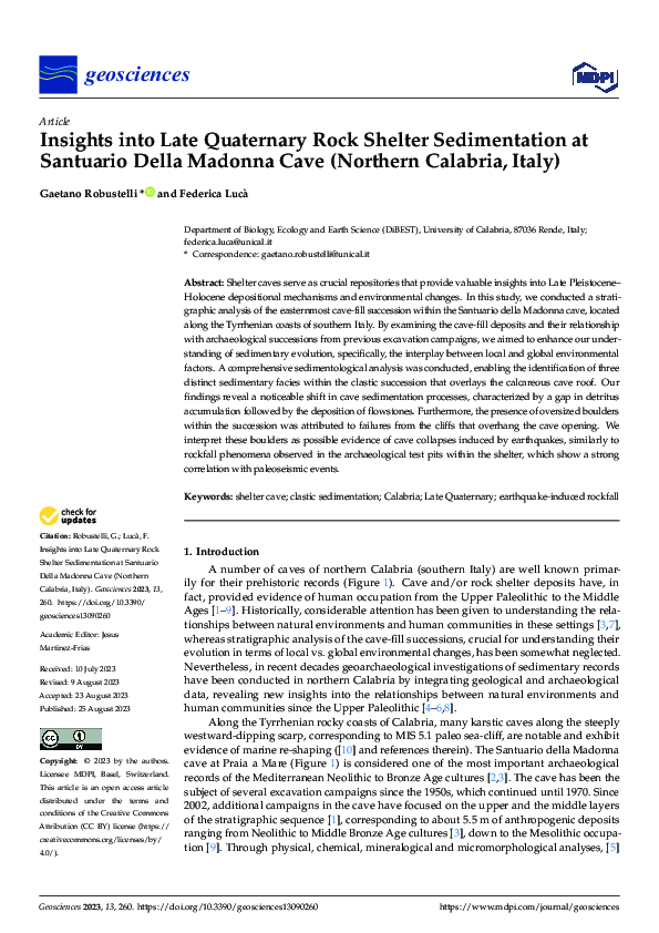 (PDF) Insights into Late Quaternary Rock Shelter Sedimentation at ...