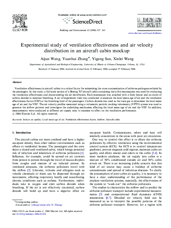 (PDF) Experimental study of ventilation effectiveness and air velocity ...