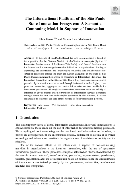 (PDF) The Informational Platform of the São Paulo State Innovation Ecosystem: A Semantic ...