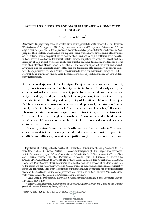 (PDF) Sapi export ivories and Manueline art: a connected history