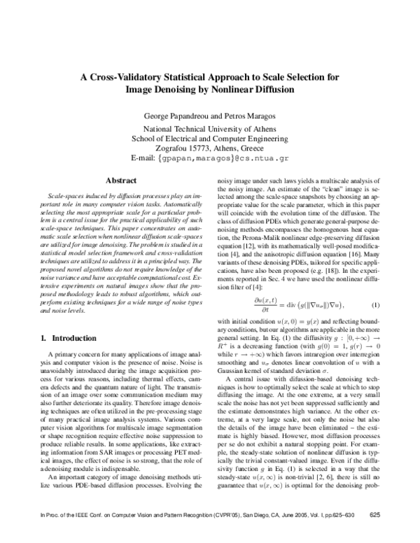 (PDF) A Cross-Validatory Statistical Approach to Scale Selection for ...