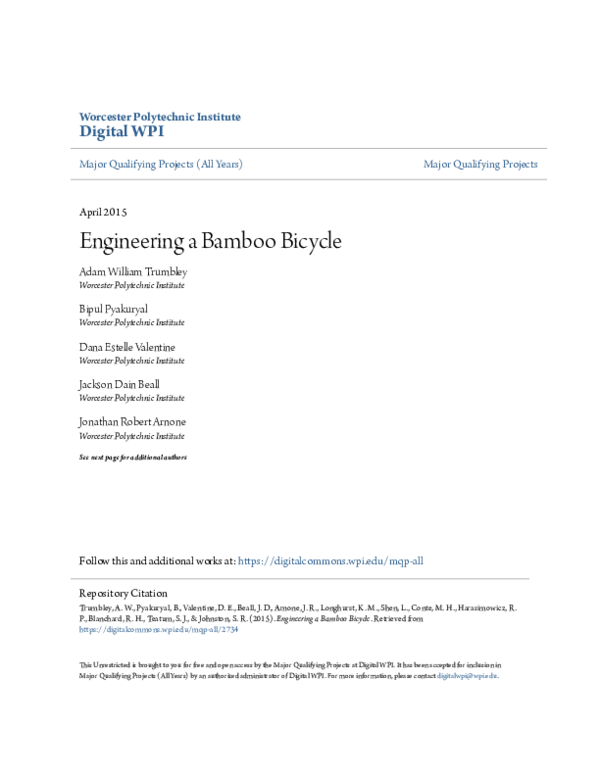 (PDF) Engineering a Bamboo Bicycle
