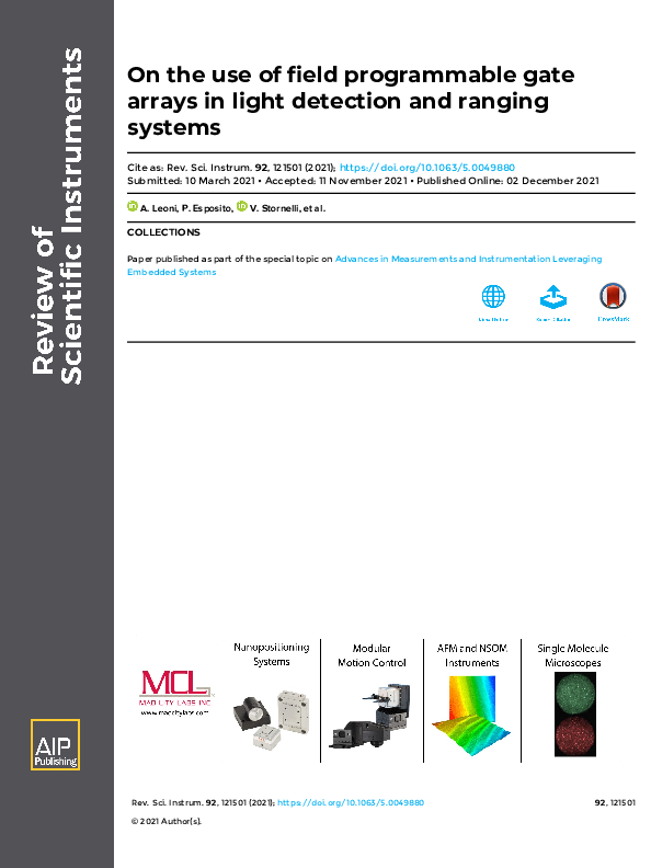 (PDF) On the use of field programmable gate arrays in light detection and ranging systems