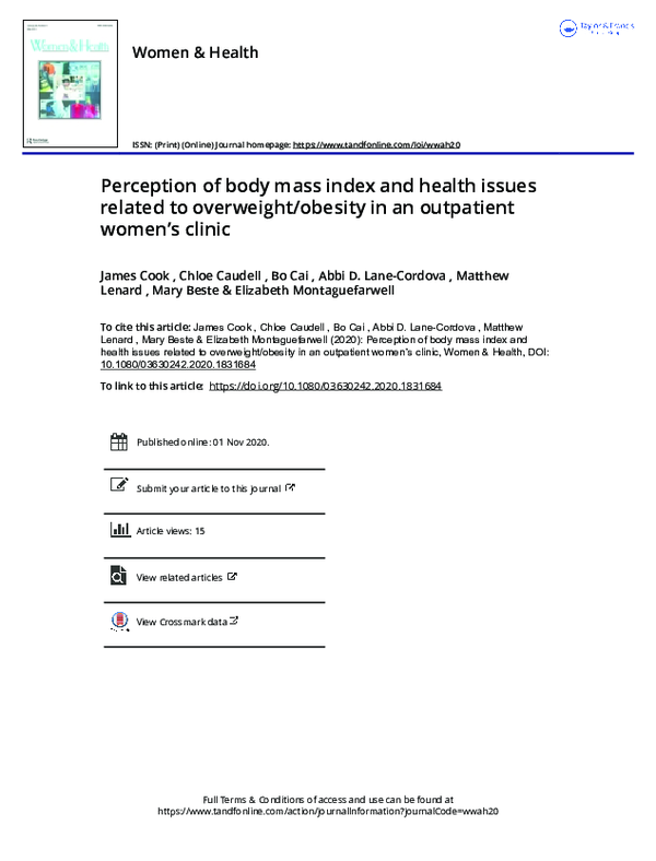 (PDF) Perception of body mass index and health issues related to overweight/obesity in an ...