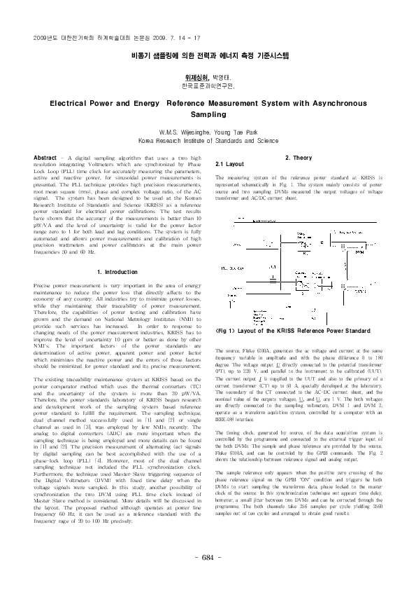 Electrical Power and Energy Reference Measurement System with Asynchronous Sampling