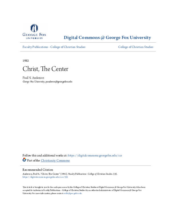 (PDF) Christ, The Center