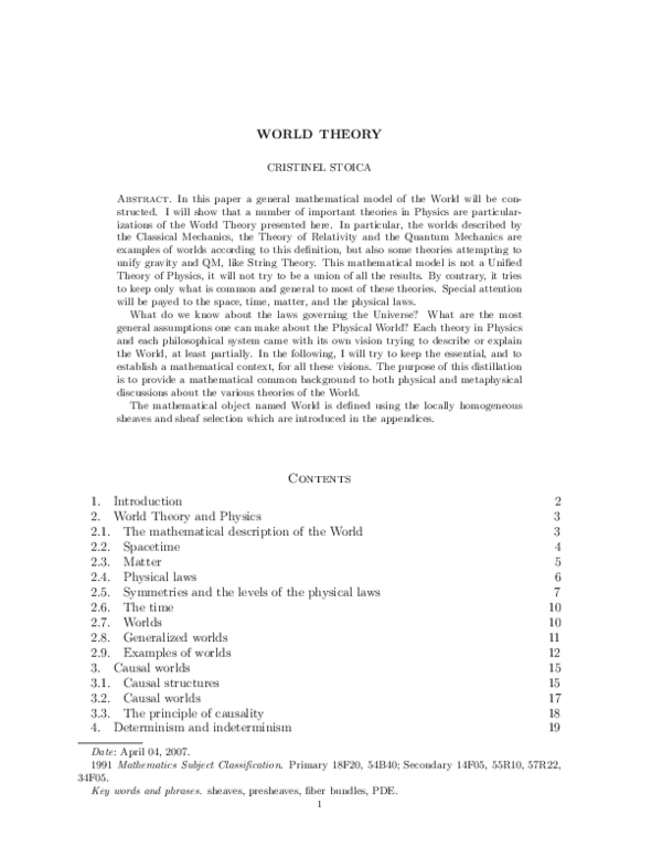 (PDF) World Theory