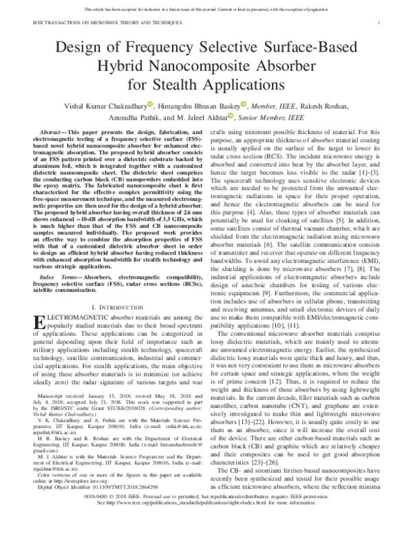 (PDF) Design of Frequency Selective Surface-Based Hybrid Nanocomposite ...