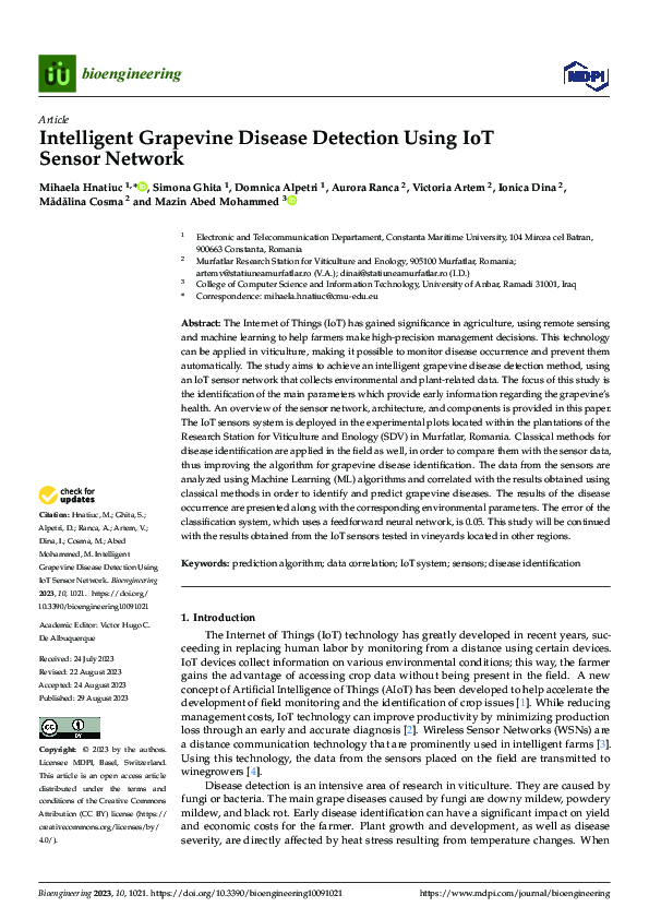(PDF) Intelligent Grapevine Disease Detection Using IoT Sensor Network