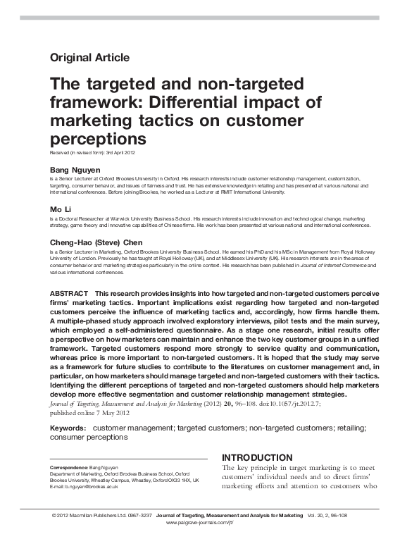 (PDF) The targeted and non-targeted framework: Differential impact of ...