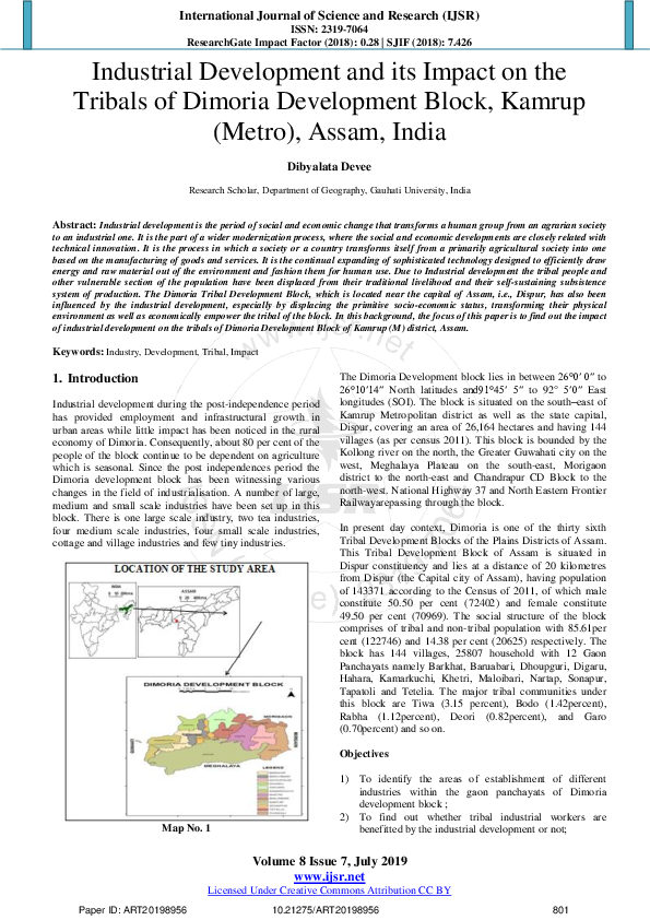 (PDF) Industrial Development and its Impact on the Tribals of Dimoria ...