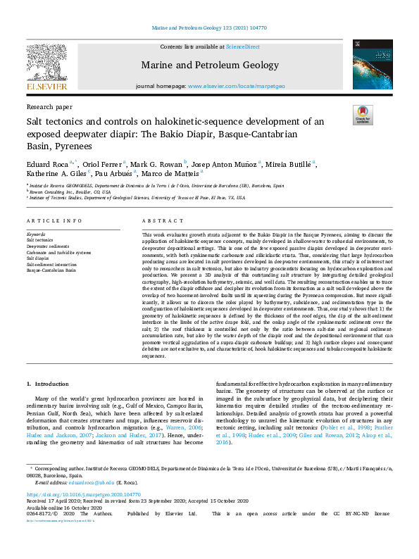 (PDF) Salt tectonics and controls on halokinetic-sequence development ...