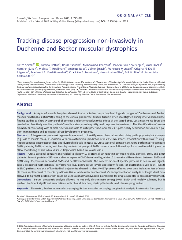 (PDF) Tracking disease progression non-invasively in Duchenne and ...