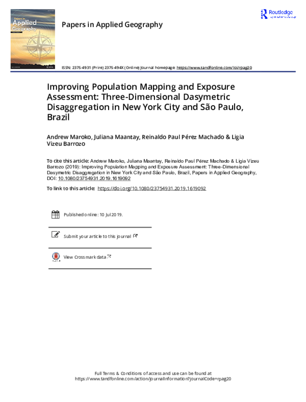 (PDF) Improving Population Mapping and Exposure Assessment: Three-Dimensional Dasymetric ...