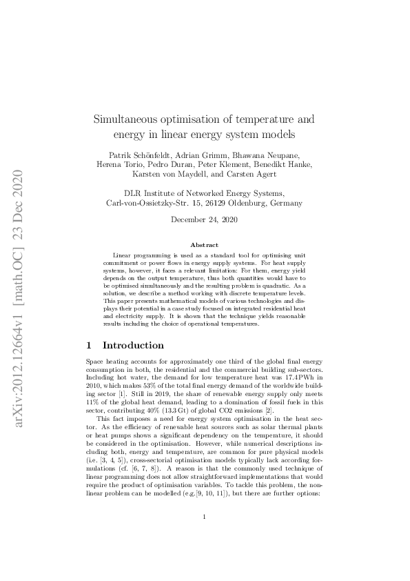 (PDF) Simultaneous optimization of temperature and energy in linear ...