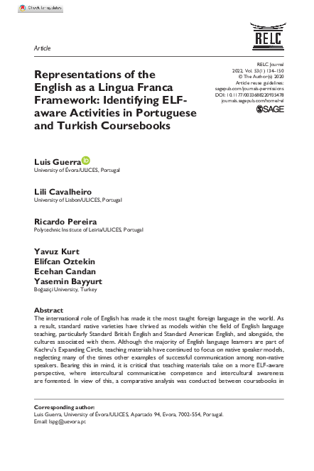 (PDF) Representations of the English as a Lingua Franca Framework ...