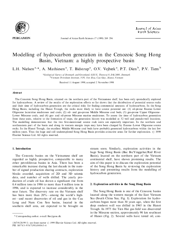 (PDF) Modelling of hydrocarbon generation in the Cenozoic Song Hong ...