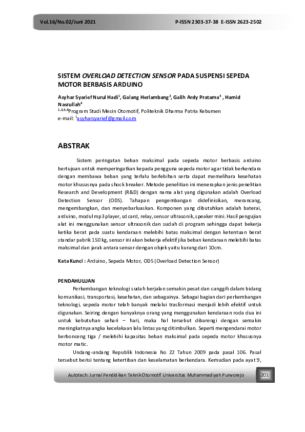 (PDF) Sistem Overload Detection Sensor Pada Suspensi Sepeda Motor ...