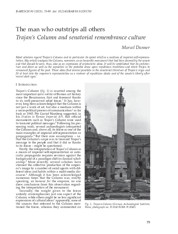 (PDF) The man who outstrips all others.Trajan's Column and senatorial ...