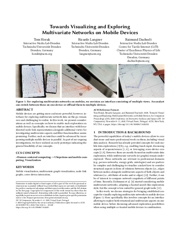 (PDF) Towards Visualizing and Exploring Multivariate Networks on Mobile Devices