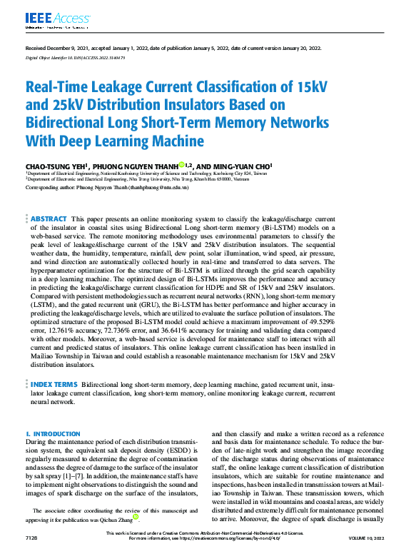 (PDF) Real-Time Leakage Current Classification of 15kV and 25kV Distribution Insulators Based on ...