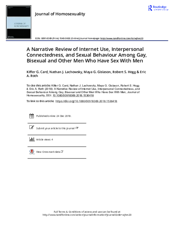 (PDF) A Narrative Review of Internet Use, Interpersonal Connectedness ...