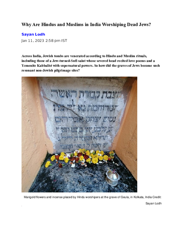 (PDF) Article Haaretz Why are Hindus and Muslims in India worshipping ...