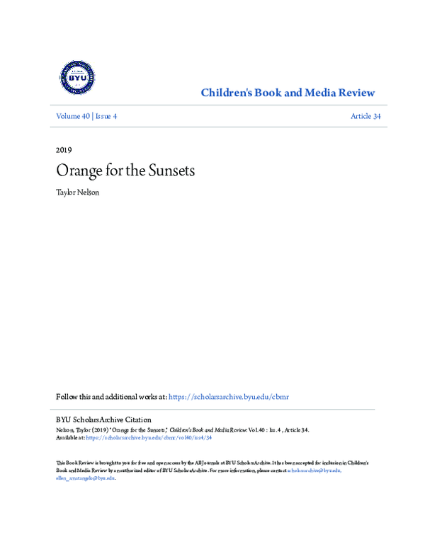 (PDF) Orange for the Sunsets