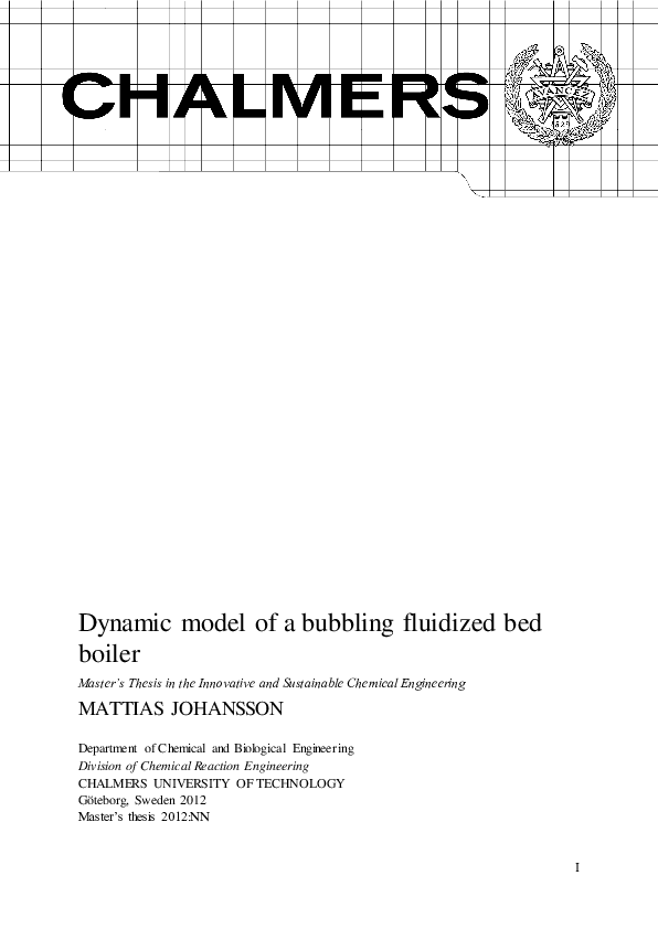 (PDF) Dynamic model of a bubbling fluidized bed boiler