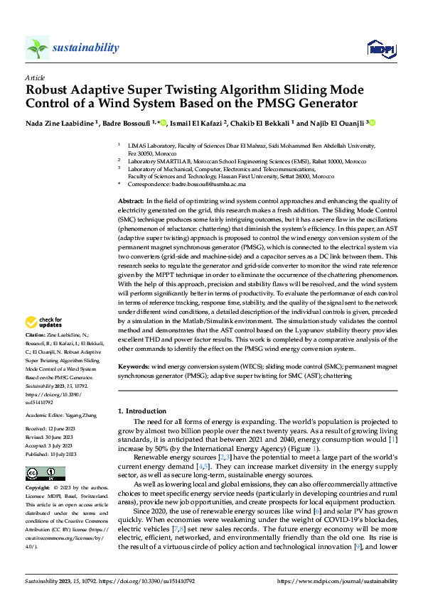 (PDF) Robust Adaptive Super Twisting Algorithm Sliding Mode Control of a Wind System Based on ...