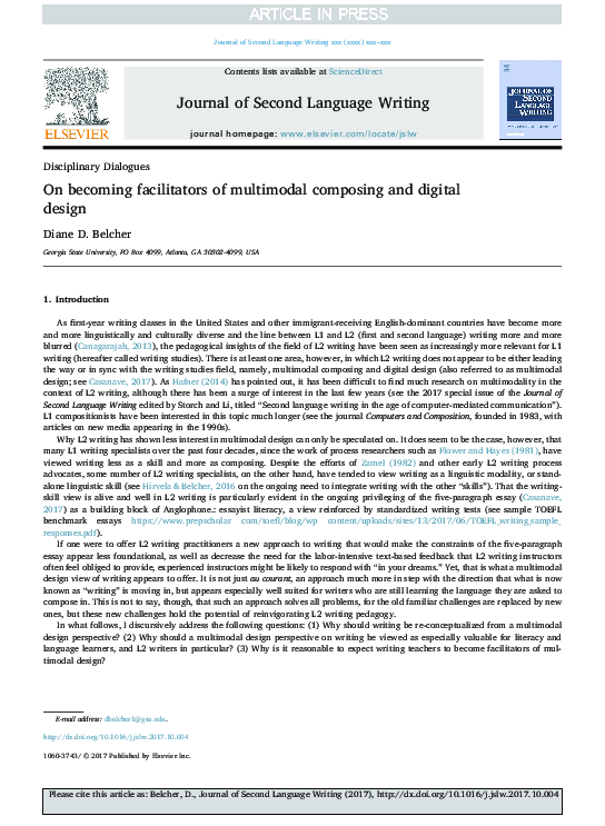 Pdf On Becoming Facilitators Of Multimodal Composing And Digital Design