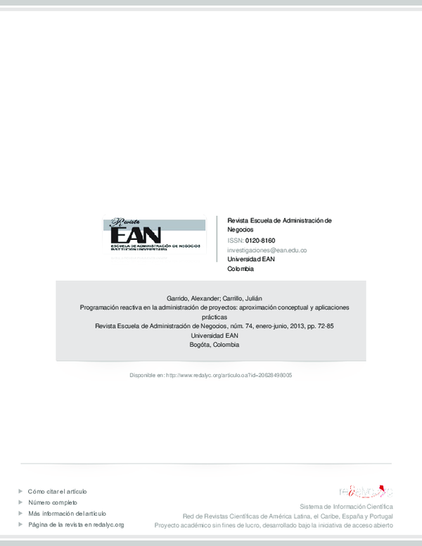 (PDF) Programación reactiva en la administración de proyectos: aproximación conceptual y ...