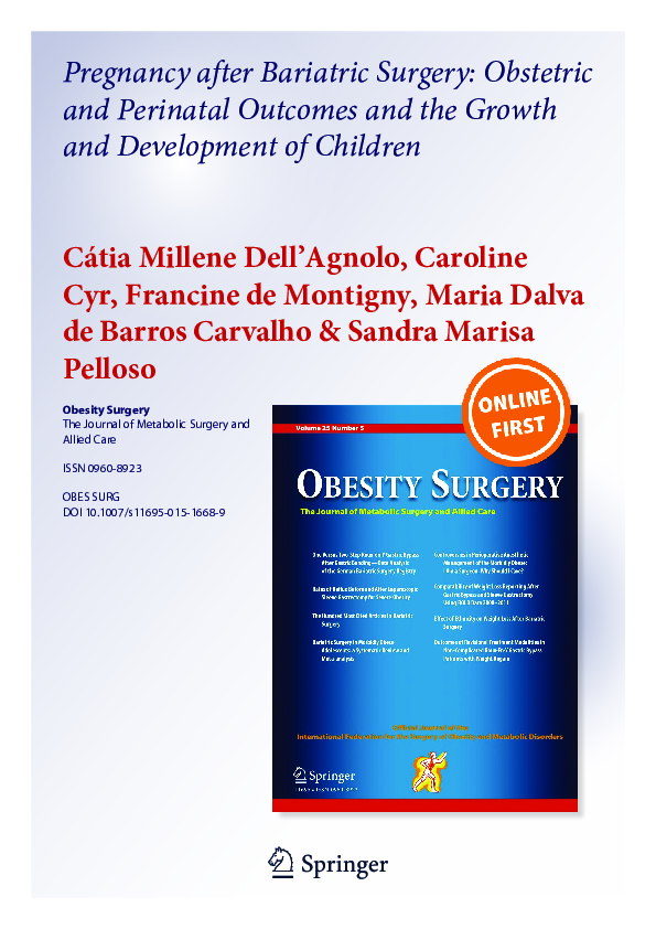 (PDF) Pregnancy after Bariatric Surgery: Obstetric and Perinatal Outcomes and the Growth and ...