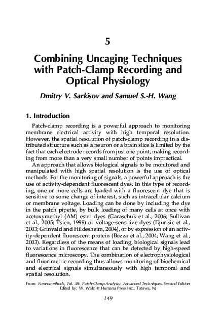 (PDF) Combining Uncaging Techniques with Patch-Clamp Recording and ...
