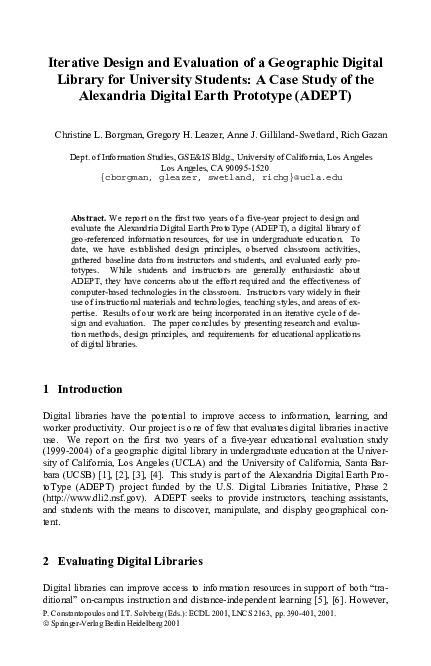 (PDF) Iterative Design and Evaluation of a Geographic Digital Library for University Students: A ...